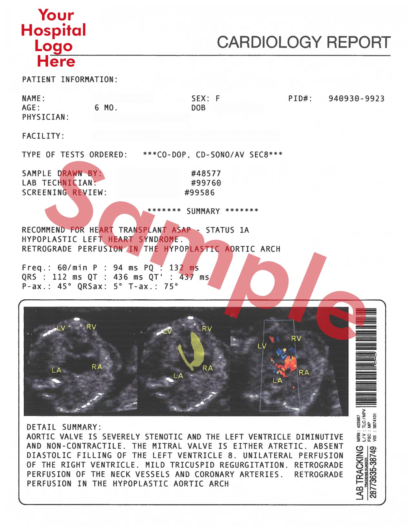 CUSTOMIZED CARDIOLOGY REPORT FORM (5 pages) – Heritage Props LA