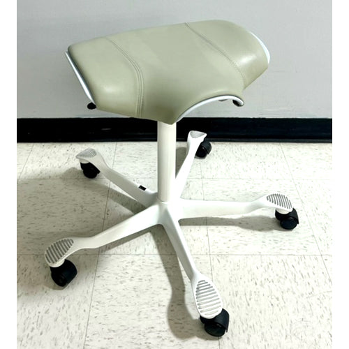 CAPISCO STOOL, GREY LEATHER – Heritage Props LA