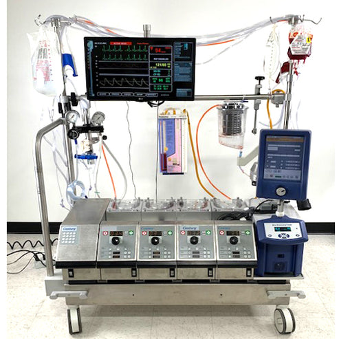 COBE CENTURY BLOOD PERFUSION SYSTEM WITH 4 ROLLER PUMPS & MEDTRONIC BI ...